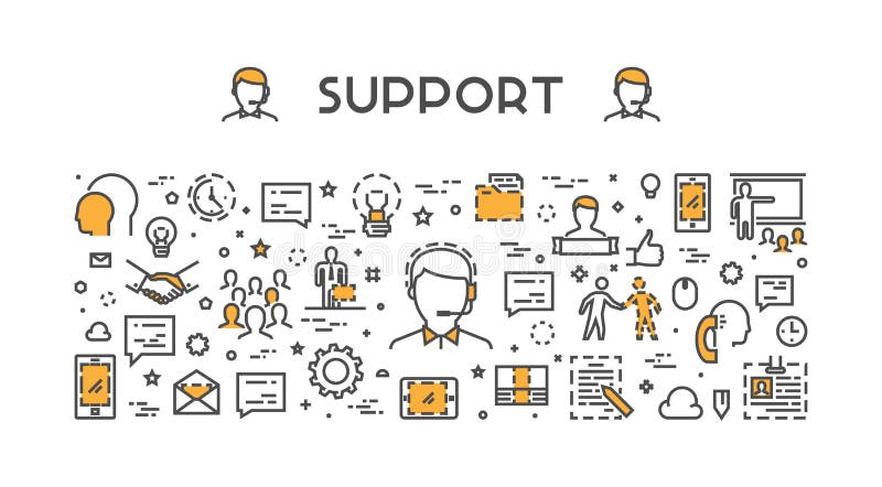 Vector Line Concept Support. Open Path Stock Illustration ...