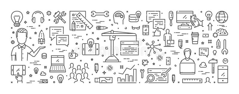 Vector Line Concept for Website Design Stock Illustration ...