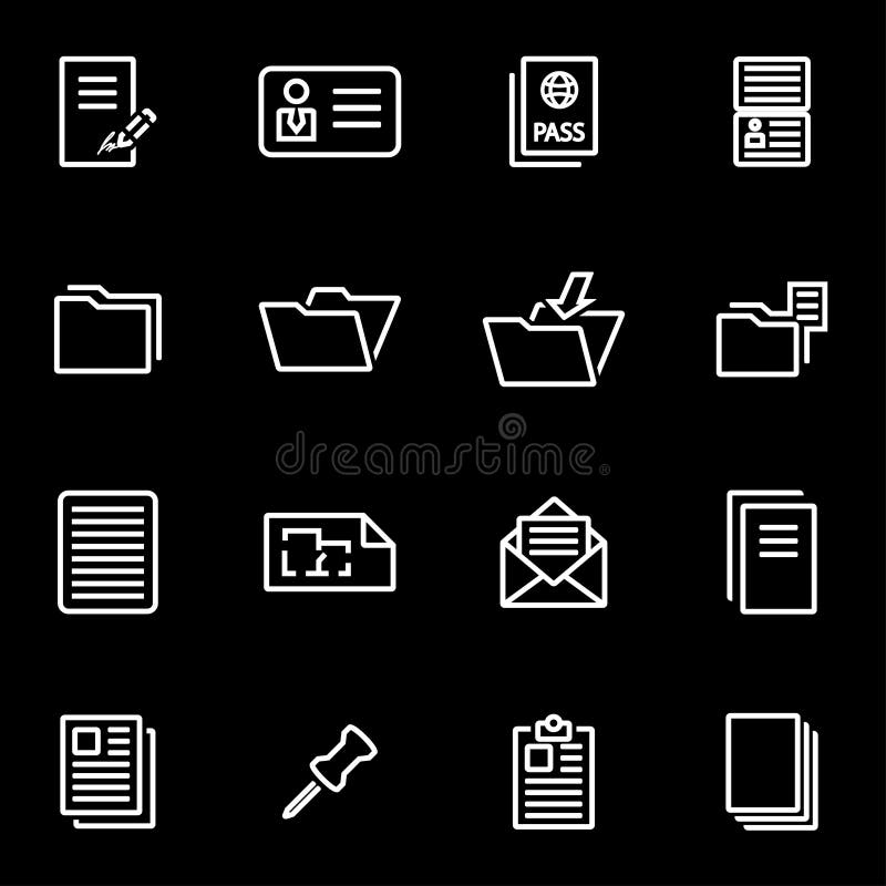 Line Document Folder Icon Isolated on Grey Background. Accounting ...