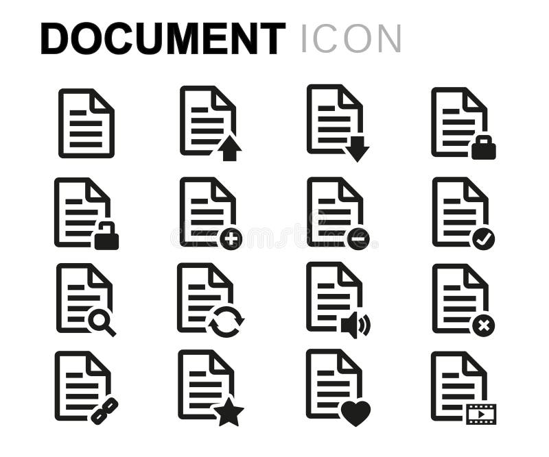 Vector Line Document Icons Set Editorial Photo - Illustration of ...