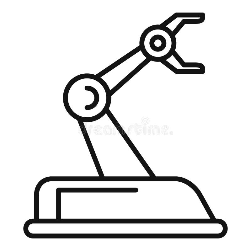 Robotic Arm Line Icon Illustration Stock Illustration - Illustration of ...