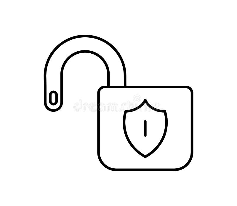 Open Lock Icon. Vector Line. Editable Outline Stroke. Stock Vector ...