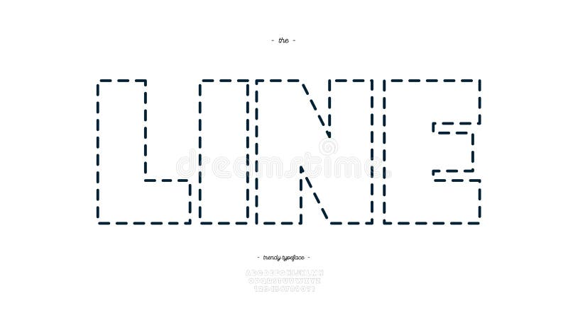 Vector Line Font Bold Style Modern Typography Stock Vector ...