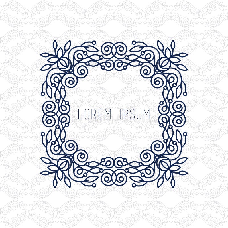 Vector Line Frame Design Elements,ornament, Emblem Stock Vector ...