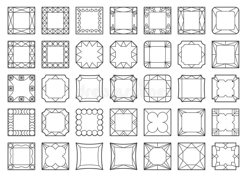 Vector line frames. stock vector. Illustration of icon - 75630450