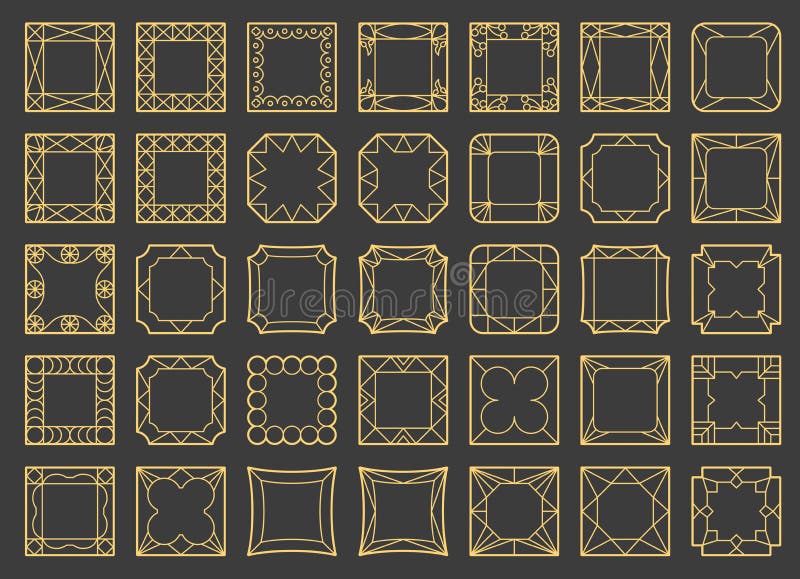 Vector line frames. stock vector. Illustration of artwork - 75636566