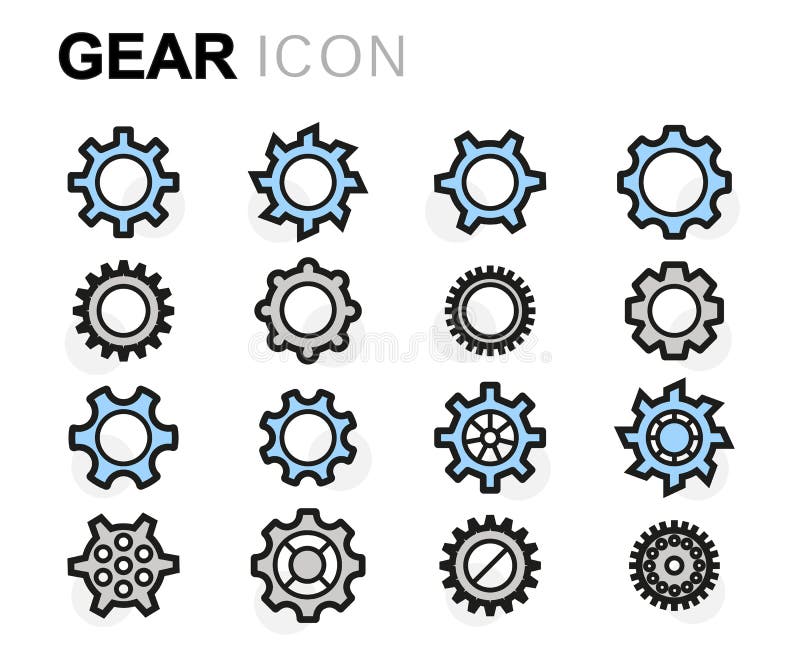 Line Gear Icons stock vector. Illustration of mechanism - 74869909