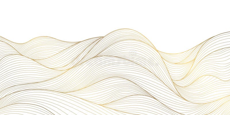 Vector Line Gold Background, Luxury Design Texture. Flow Elegant Curve ...