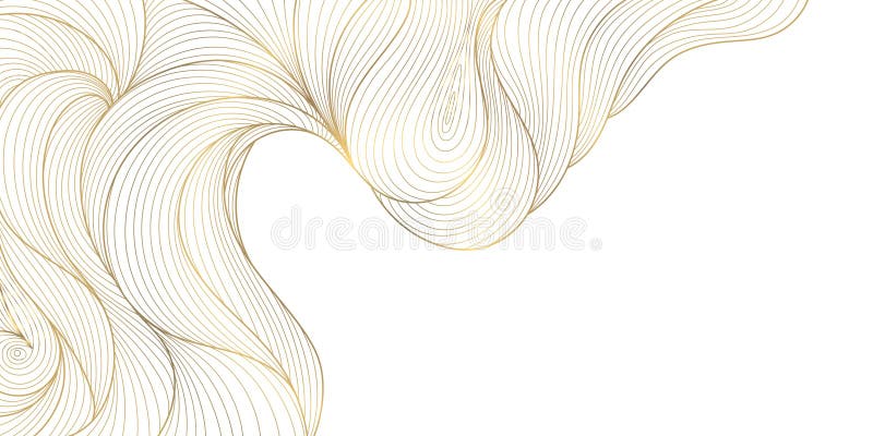 Vector Line Gold Background, Luxury Design Texture. Flow Elegant Curve ...