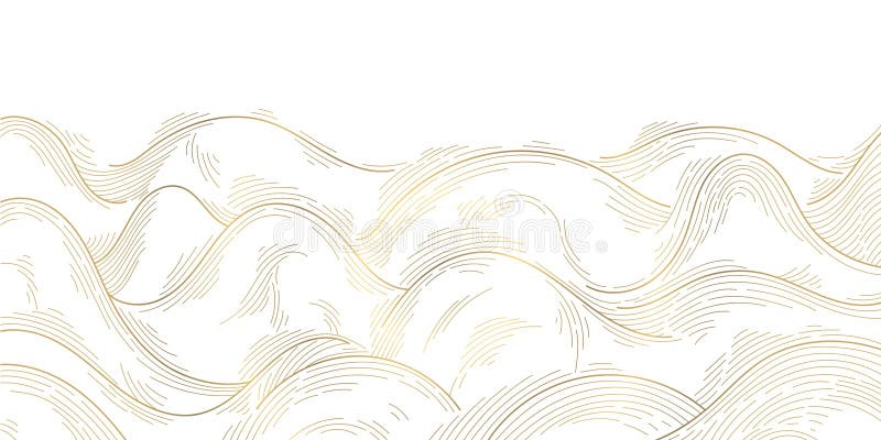 Vector Line Gold Background, Luxury Design Texture. Flow Elegant Curve ...