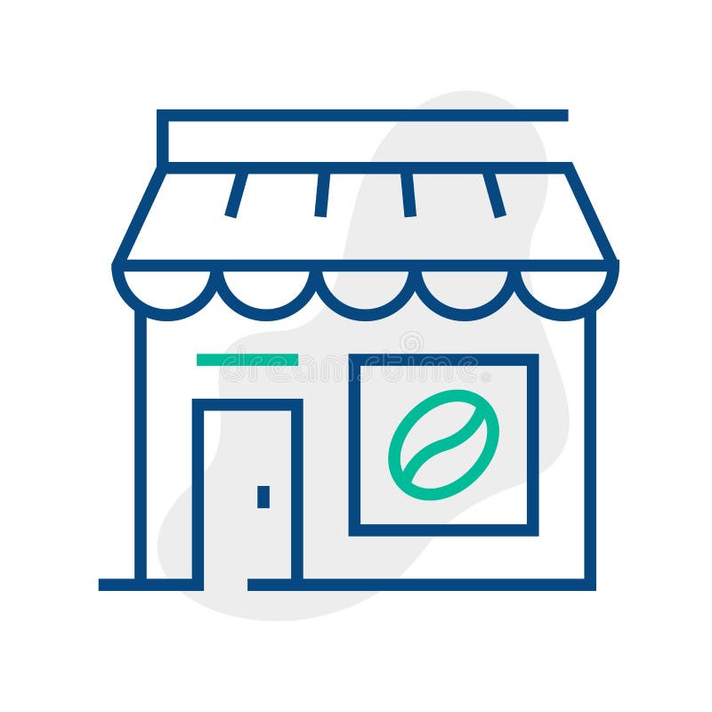 Vector Cafeteria Icon in Trendy Minimal Line Style. Stock Illustration ...