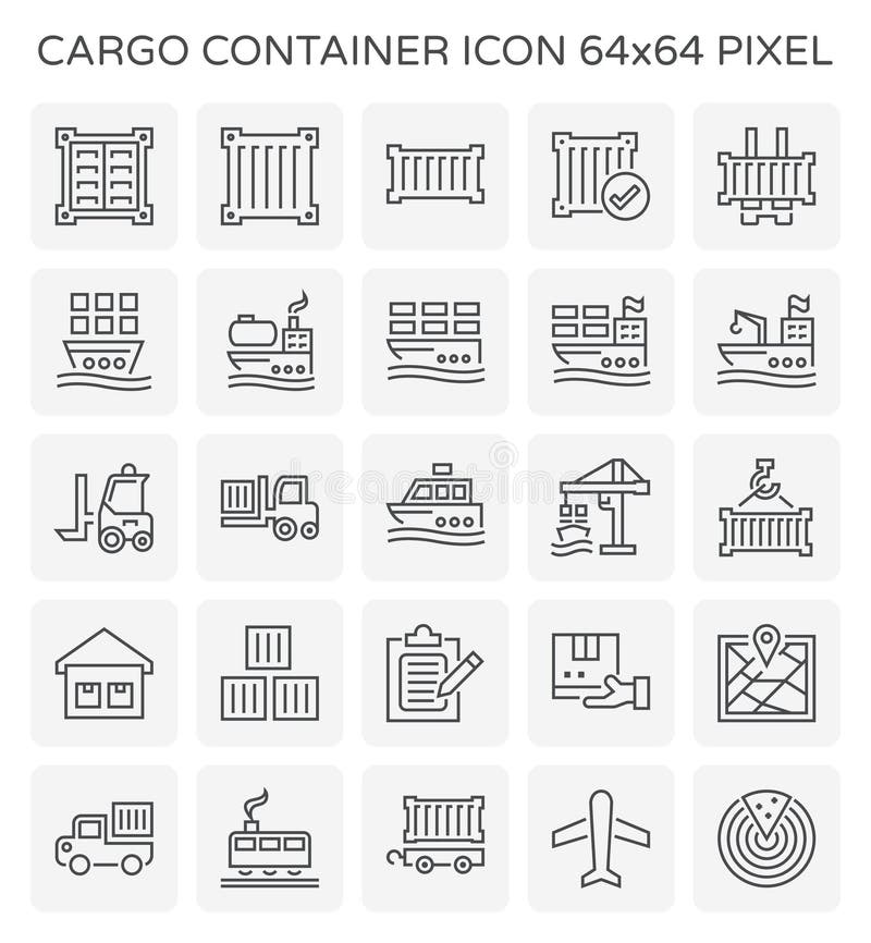 Shipping container icon stock vector. Illustration of export - 124906466