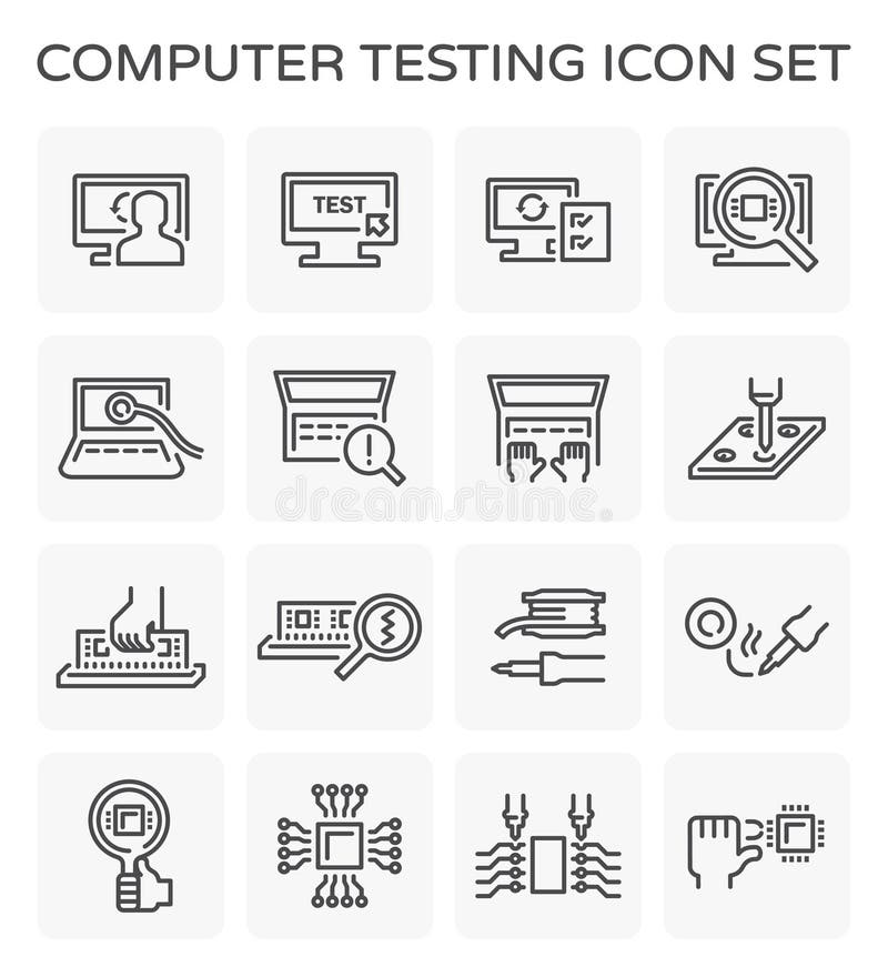 Microchip testing icon stock vector. Illustration of computer - 169461230