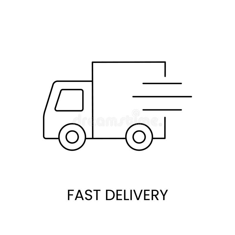 Vector Line Icon Depicting Fast Delivery. Stock Vector - Illustration ...