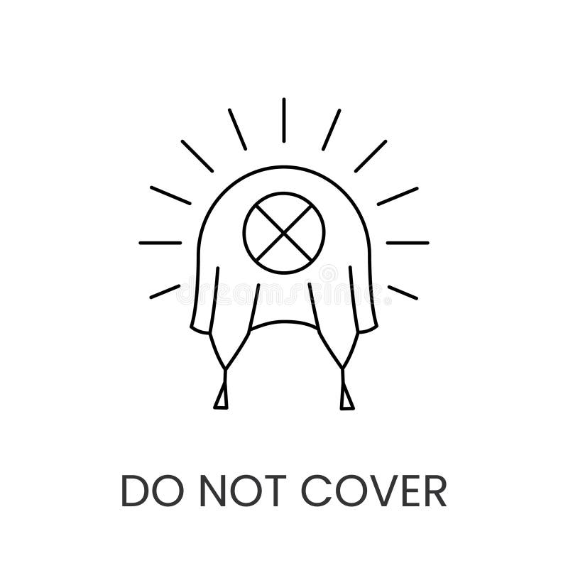 Vector Line Icon Indicating Do Not Cover the Lamp Stock Vector ...