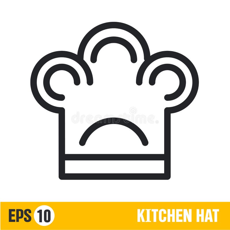 Vector Line Icon Kitchen Hat Stock Vector - Illustration of symbol ...
