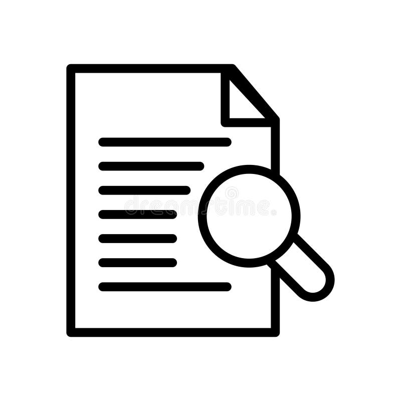 Vector Line Icon of a Magnifying Glass Represents the Search Function ...