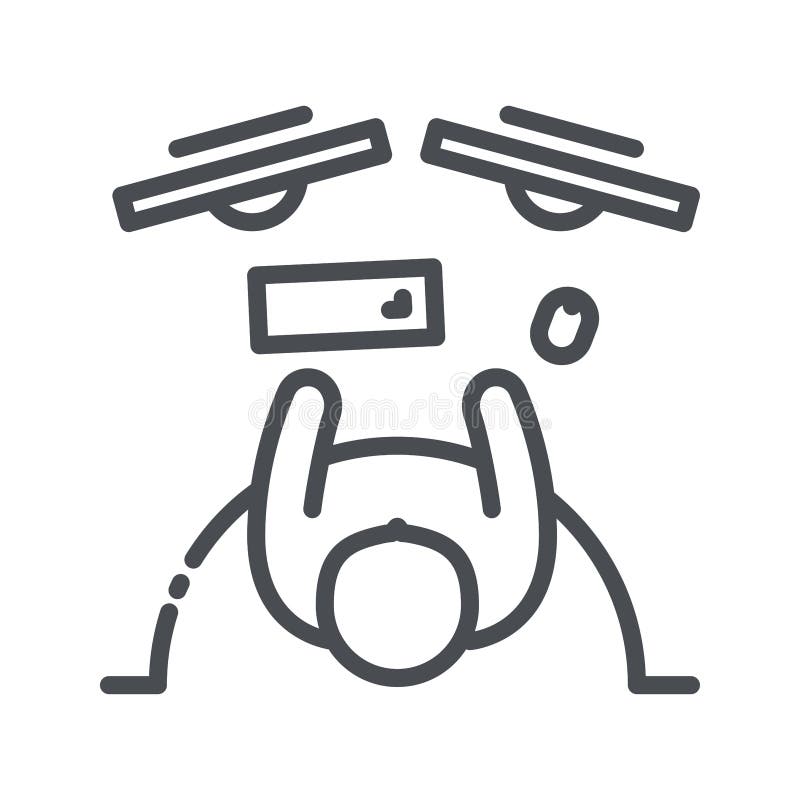 Vector Line Icon of an Office Worker Top View Isolated Stock Vector ...