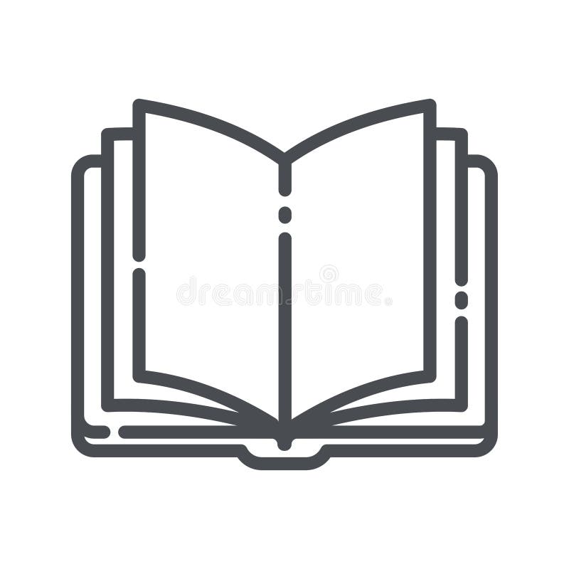 Vector Line Icon of an Opened Book Front View Isolated Stock Vector ...
