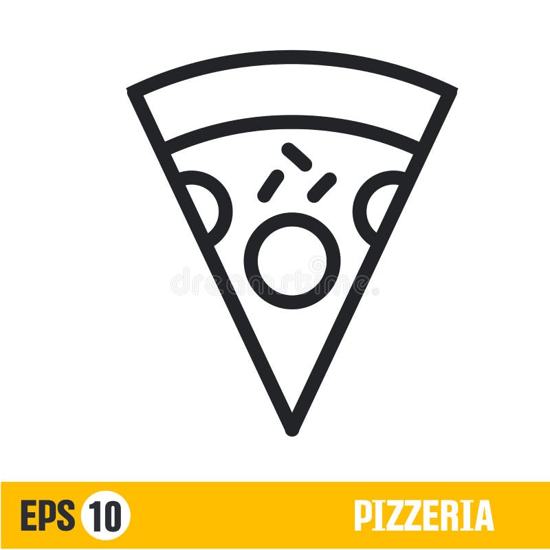 Vector line icon pizza stock vector. Illustration of drawing - 81896030