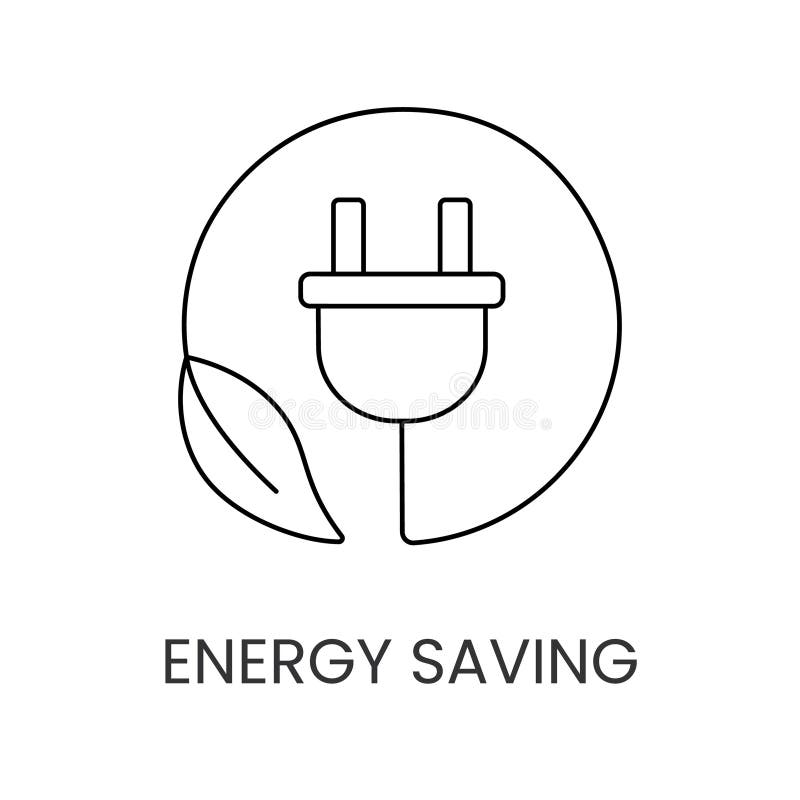 Vector Line Icon Representing Energy Saving Stock Vector - Illustration ...