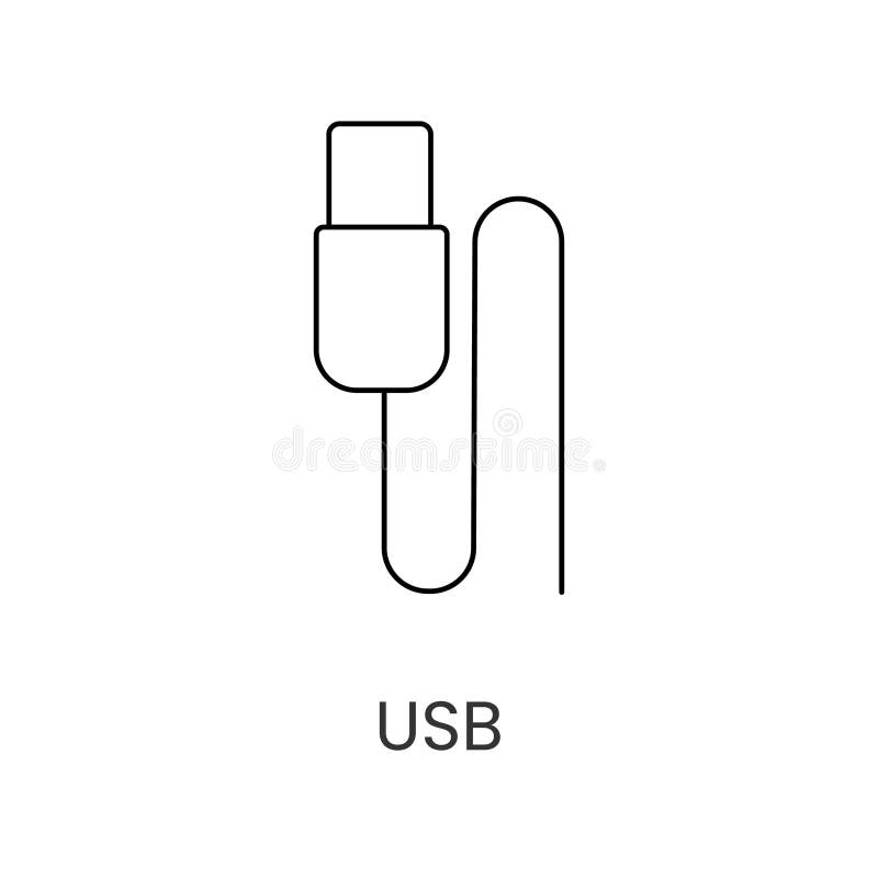 Vector Line Icon Representing USB. Stock Vector - Illustration of ...