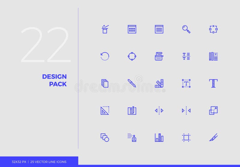 Vector Line Icons Design Pack Stock Vector - Illustration of font, icon ...