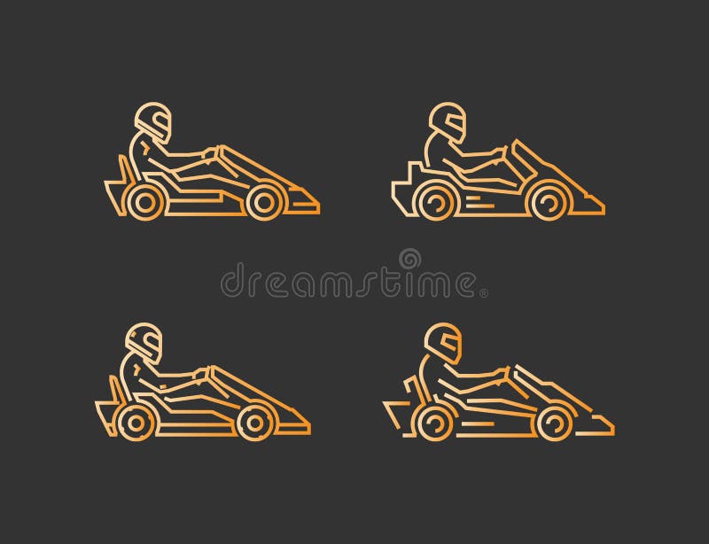 Line Go Kart Symbol. Vector Karting Logo. Stock Illustration ...