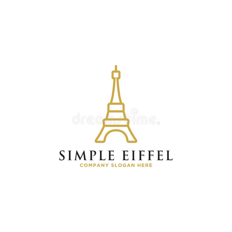 Vector Line Logos in Simple Paris Designs and French Buildings with ...