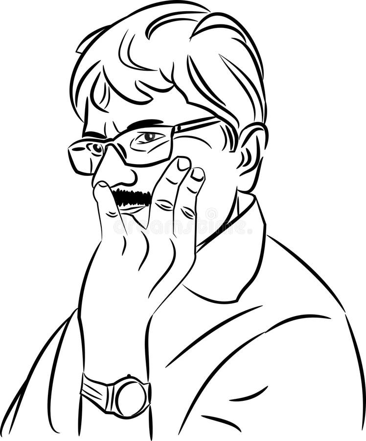 Vector Line Portrait stock image. Illustration of line - 108713971