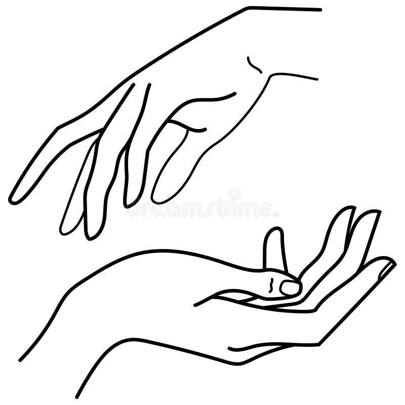 Vector Line Set of Human Arms Gestures Stock Vector - Illustration of ...