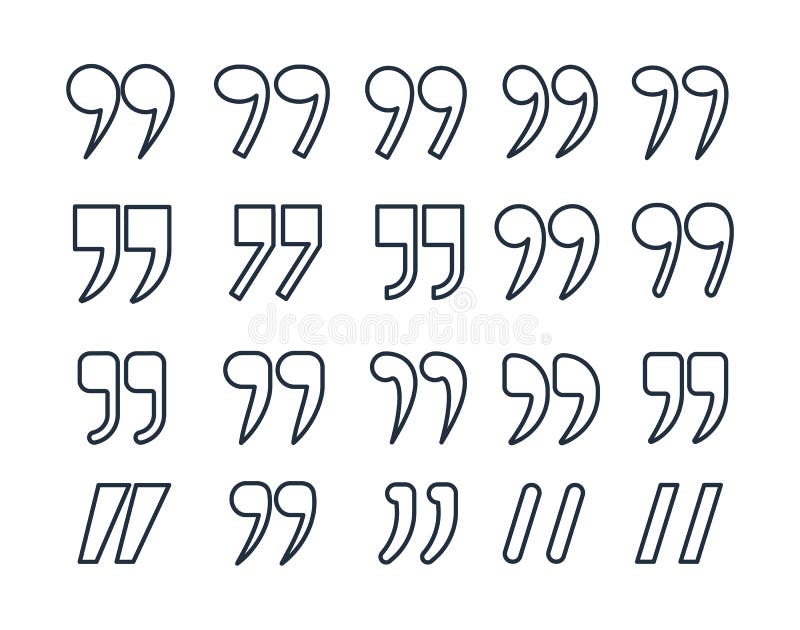 Vector Line Set of Quotation Marks. Marks for Quotes. Stock ...
