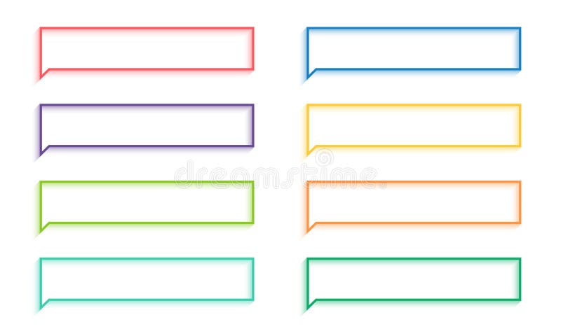 Vector Line Style Bubble Message in Multiple Color Collections Stock ...
