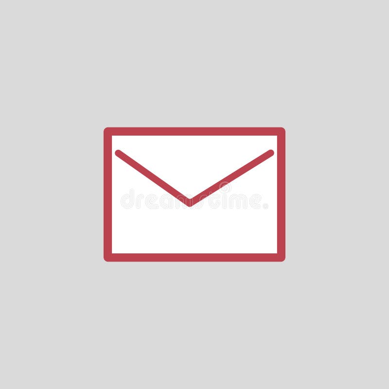 Vector Line Style Illustration of Classic Shape Envelope Isolated on ...