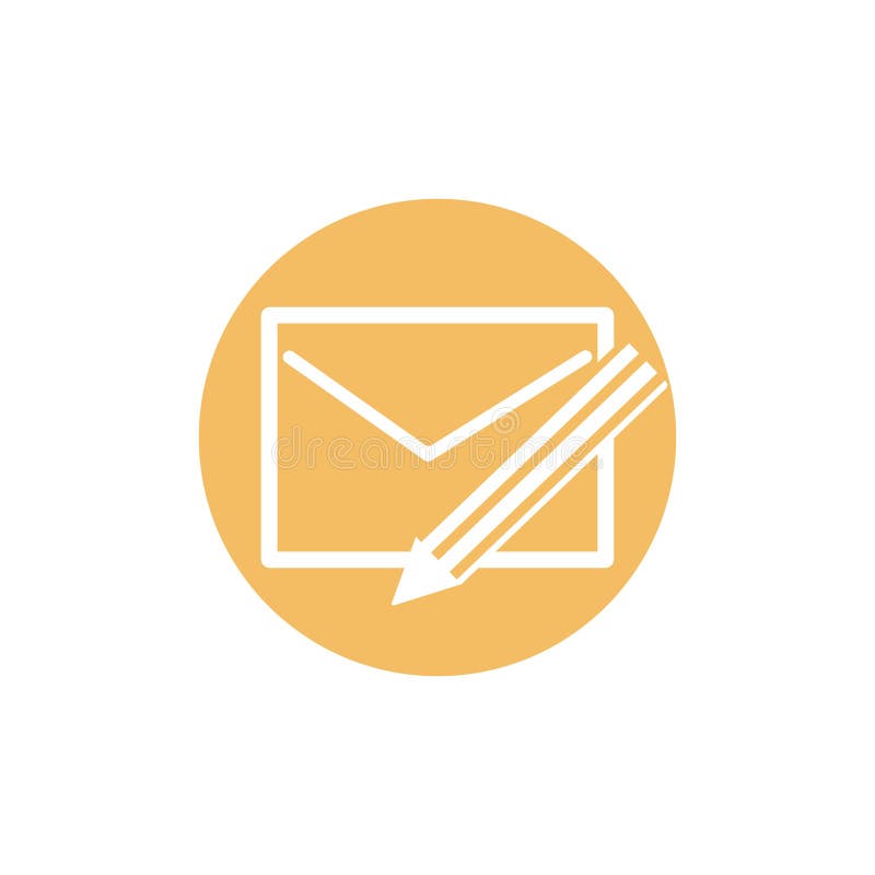 Vector Line Style Illustration of Classic Shape Envelope Isolated on ...