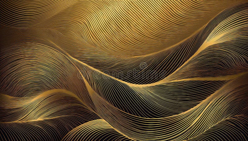 Vector Line Wave Art Pattern Gold Abstract Luxury Background a Premium ...
