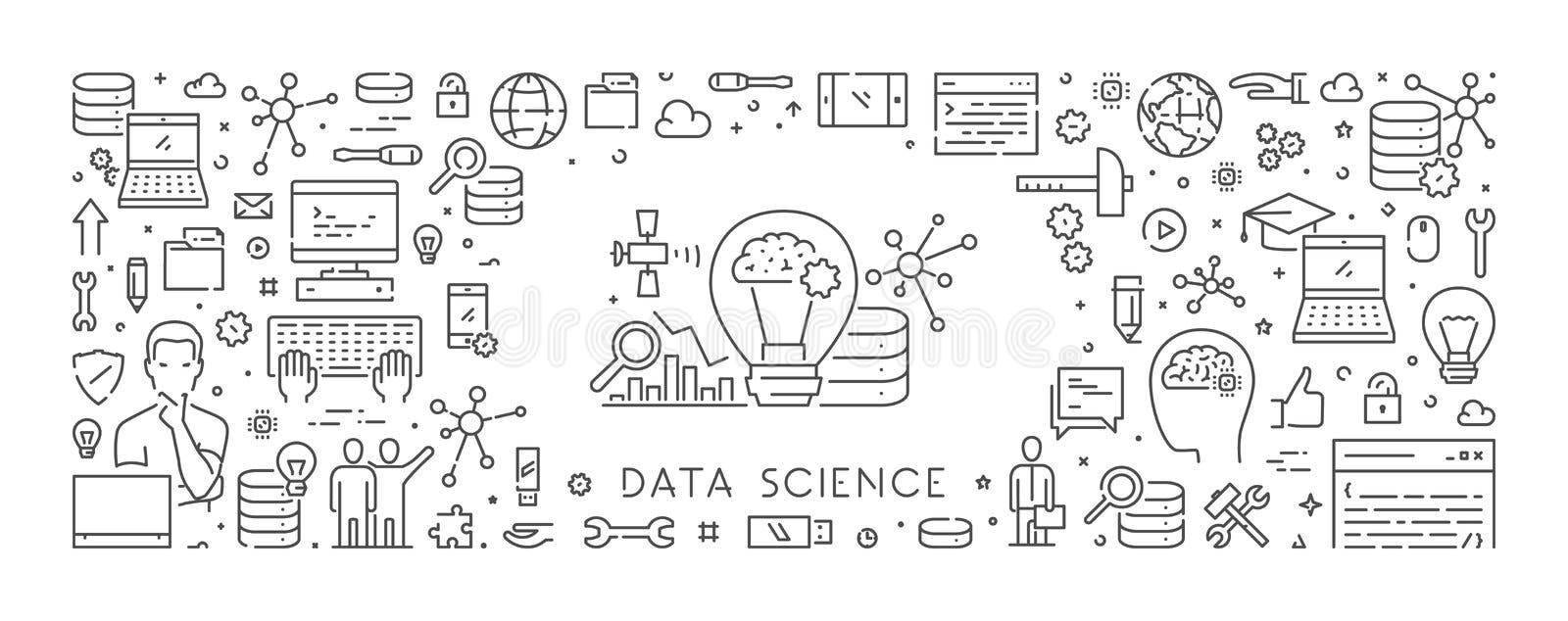 Internet Data Science and Big Data Concept Stock Illustration ...