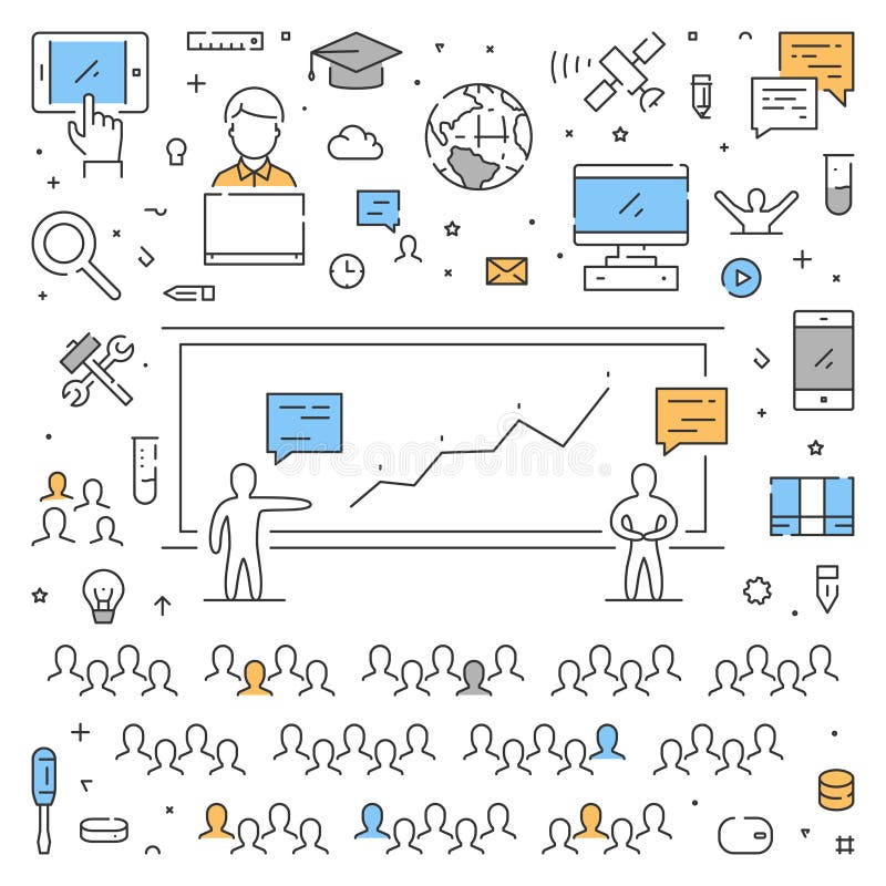 Vector Line Web Banner for Master Class. Stock Illustration ...