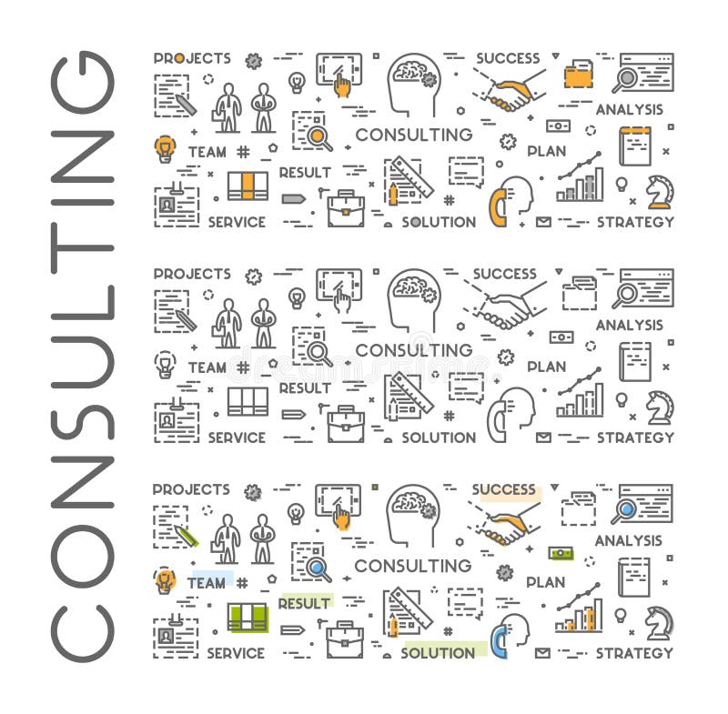 Vector Line Web Concept for Consulting Stock Illustration ...