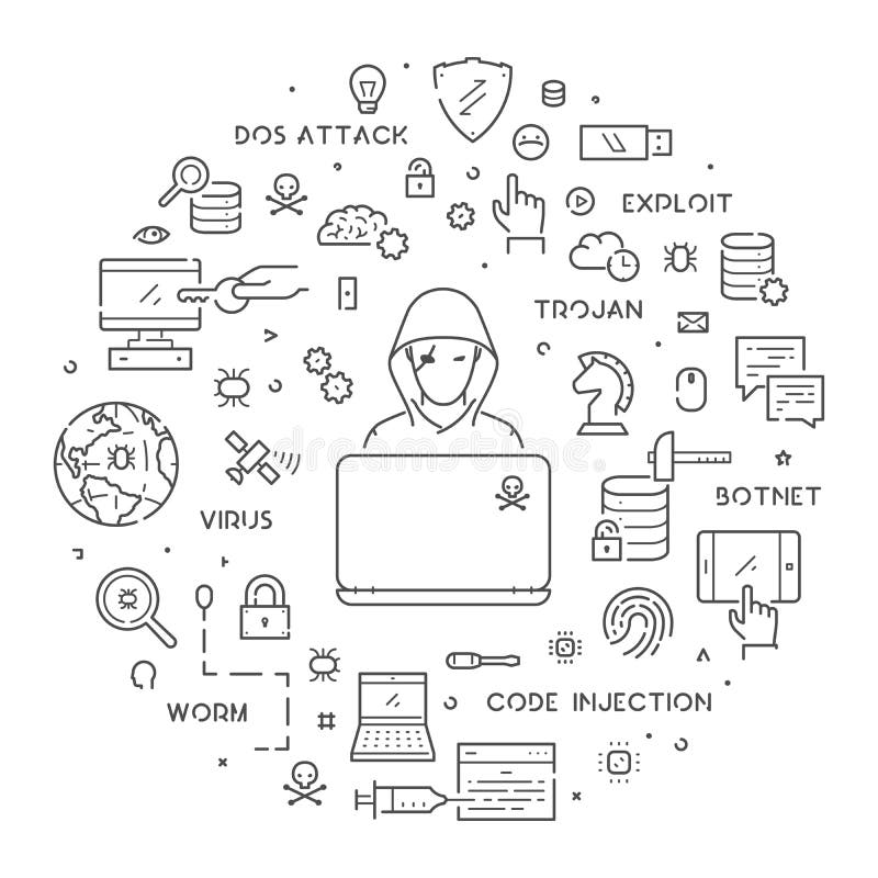 Concept of hacking. stock vector. Illustration of hacking - 79740954