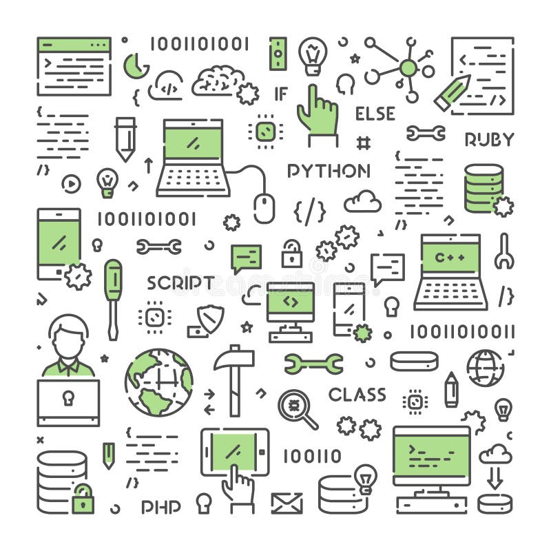 Vector Line Icon Wild Animals Stock Illustration - Illustration of deer ...