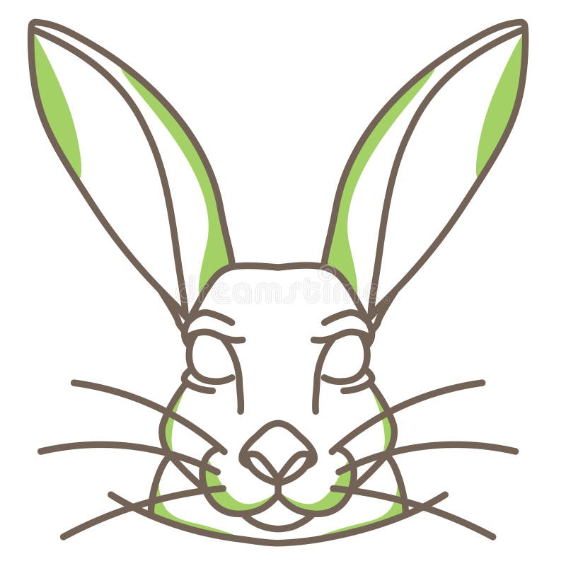 Vector Linear Art Rabbit Illustration Icon Isolated Stock Illustration ...