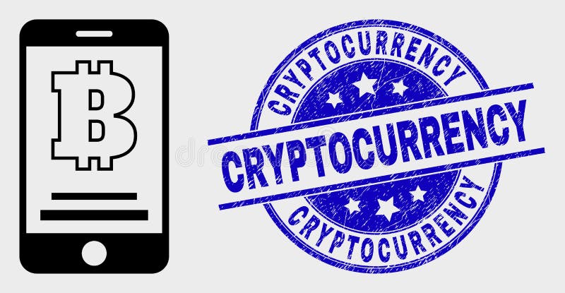Vector Linear Bitcoin Mobile Account Icon and Grunge Cryptocurrency ... Vector Linear Bitcoin Mobile Account Icon and Grunge Cryptocurrency ...