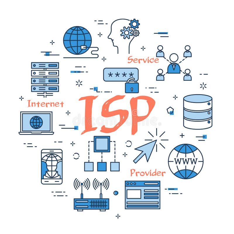 Blue Internet Service Provider Concept Stock Vector - Illustration of ...