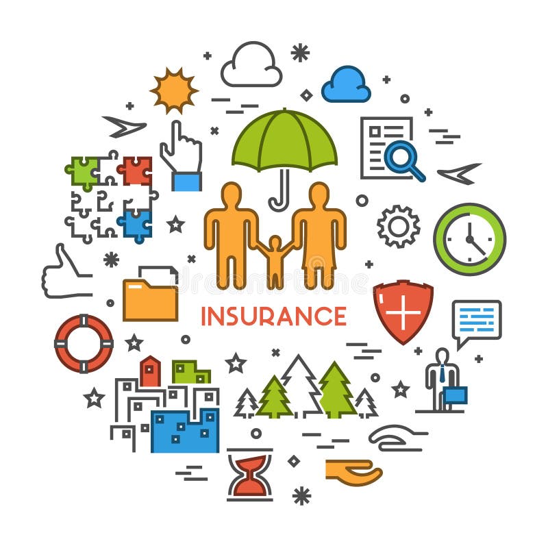 Vector Linear Design Concept Life Insurance Stock Illustration ...