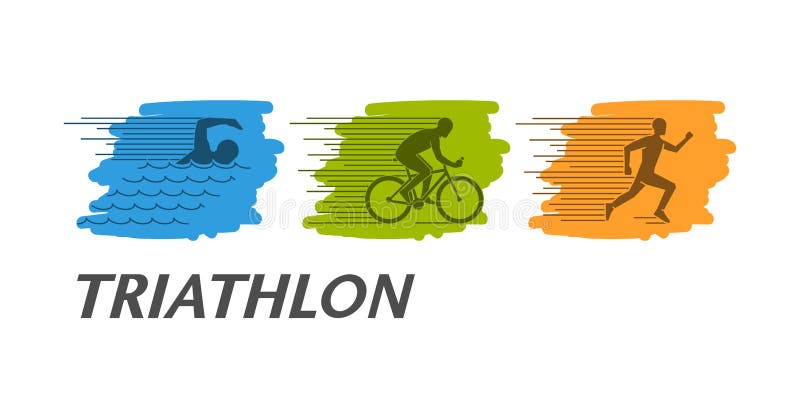 Vector Linear Design Concept for Triathlon Stock Illustration ...
