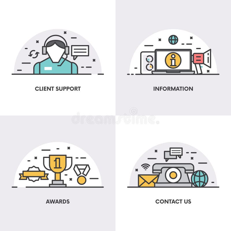 Vector Linear Design. Concepts and Icons for Client Support ...