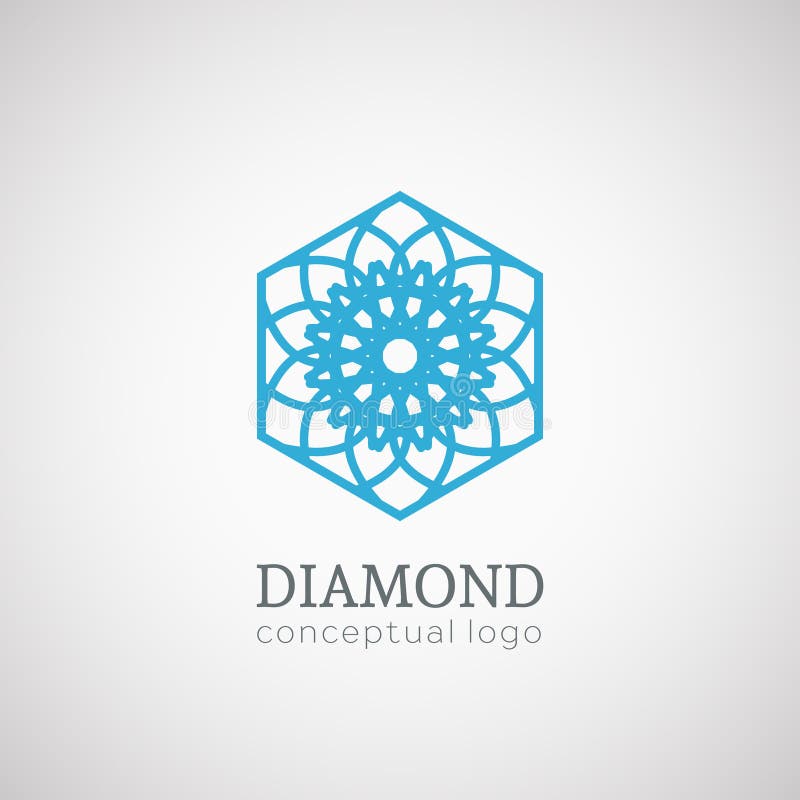 Vector Linear Diamond Logo Template Isolated on White Stock ...