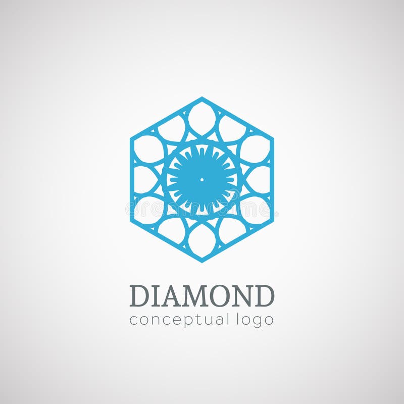 Vector Linear Diamond Logo Template Isolated on White Stock Vector ...