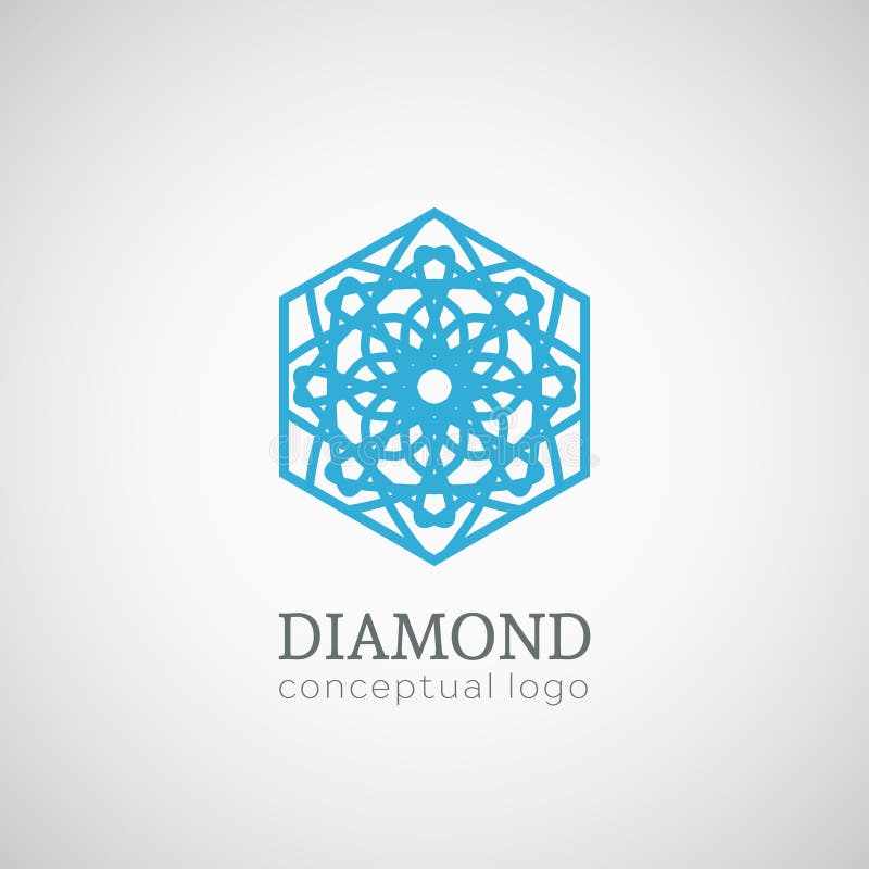Vector Linear Diamond Logo Template Isolated on White Stock ...